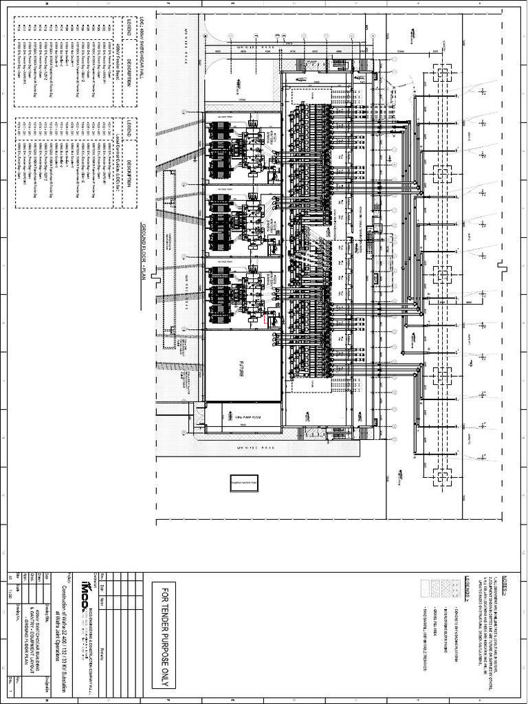 400kV & 132kV Building Plan View With All Equipment Legends | PDF