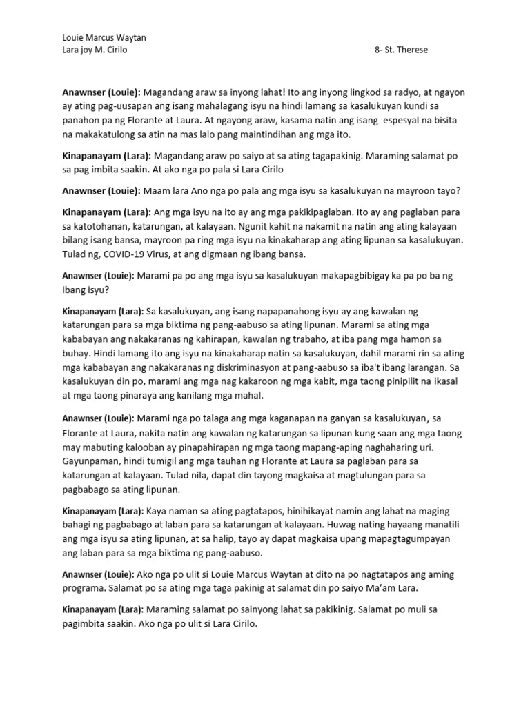 Broadcasting Script | PDF