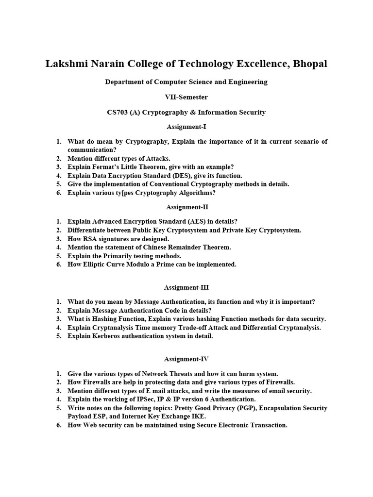 Assignment Cryptography | PDF | Cryptography | Public Key Cryptography