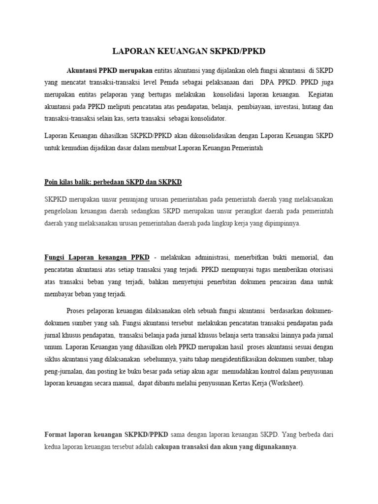 Laporan Keuangan PPKD | PDF | Bisnis | Hukum