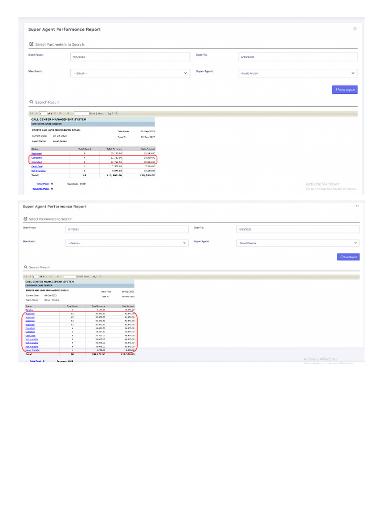 Duplication Problem in CCMS Super Agent Performance Report | PDF