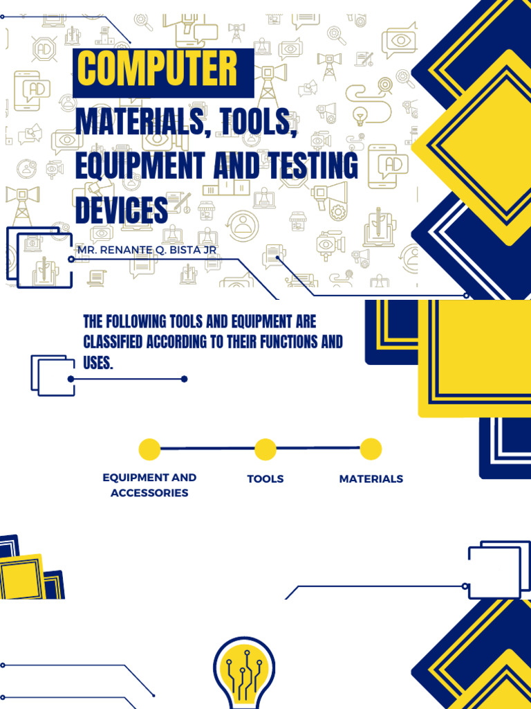 COMPUTER MATERIALS TOOLS EQUIPMENT and TESTING DEVICES | PDF | Computer ...