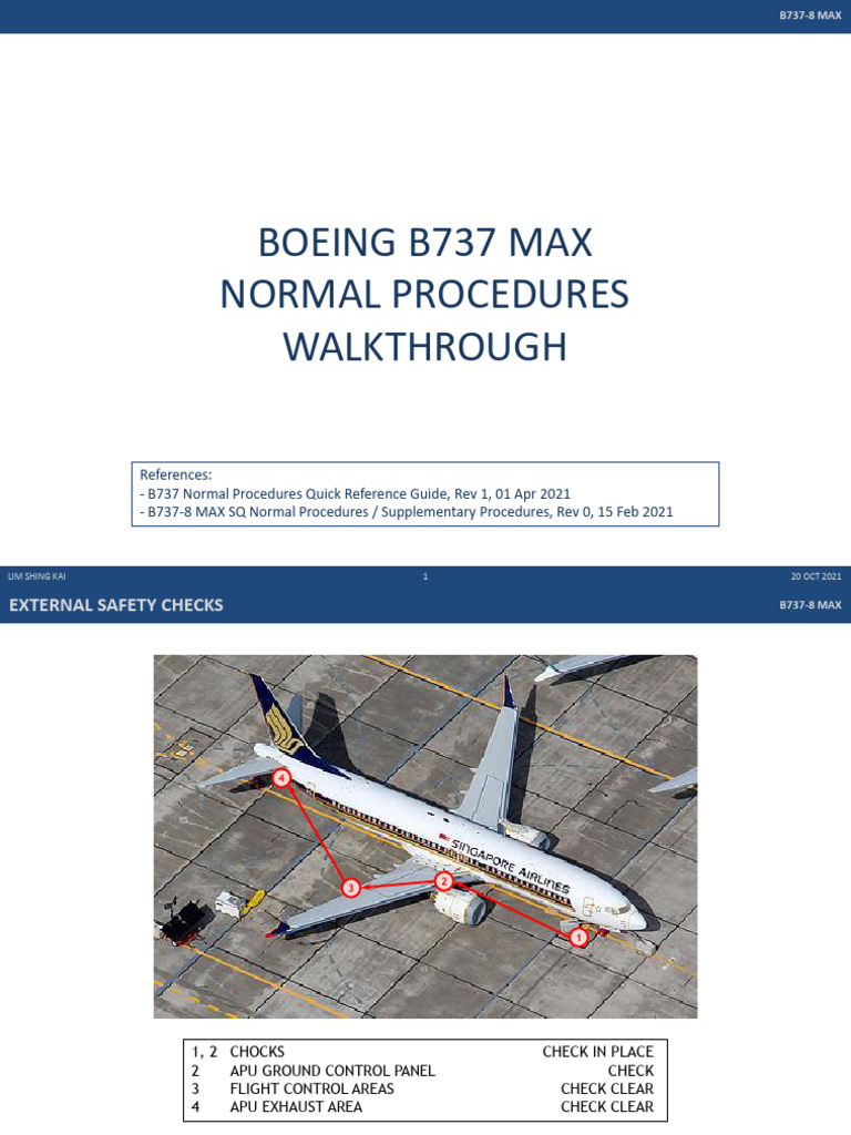 2021-10-20 B737MAX Normal Procedures Walkthrough | PDF | Takeoff | Aircraft