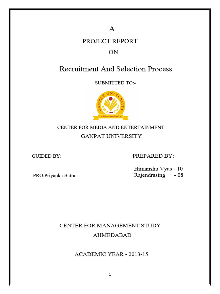 Recruitment and Selection Process | PDF | Recruitment | Human Resource ...