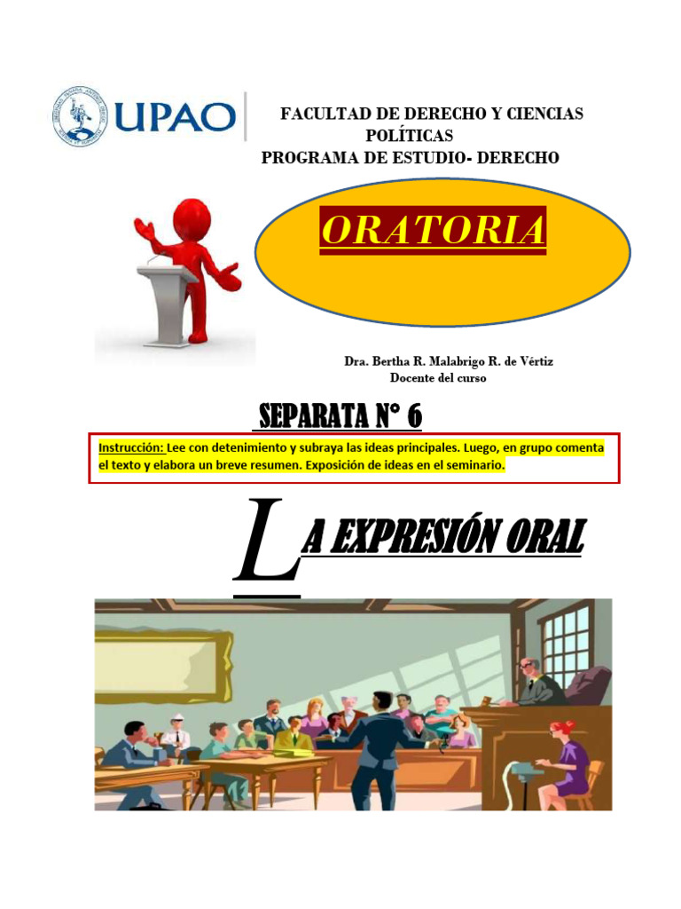 Separata #6-ORATORIA | PDF | Sonido | Comunicación