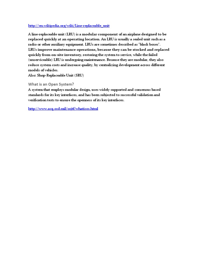 What Is An Open System?: Replaced Quickly at An Operating Location. An ...