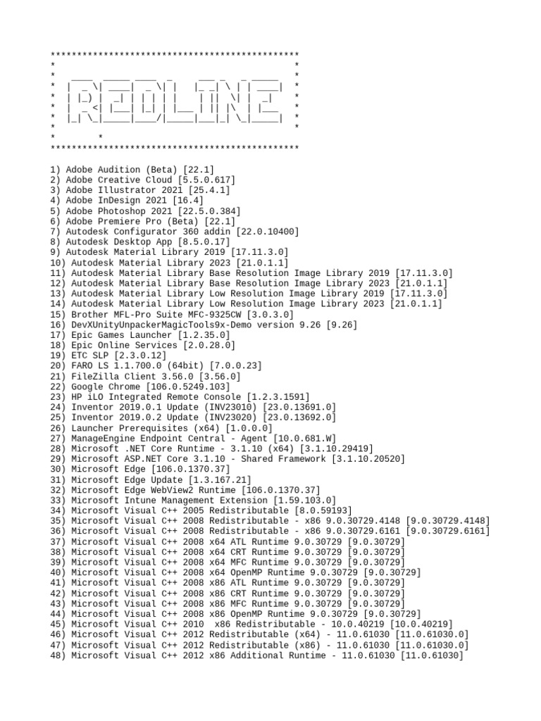 Installed Software | PDF