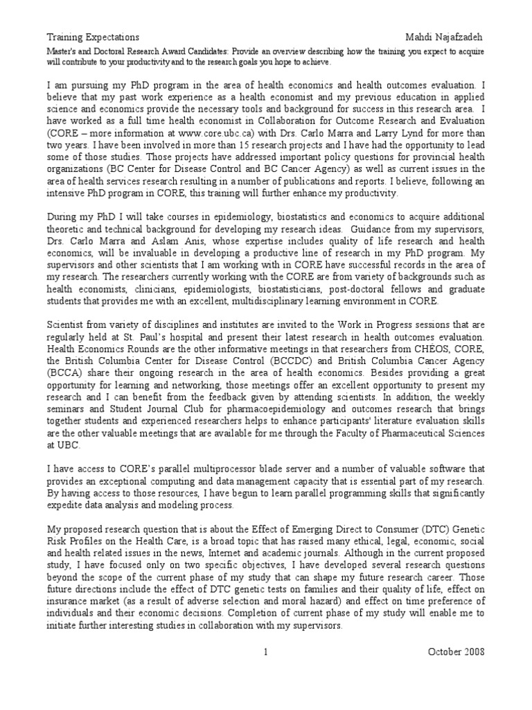 Training Expectations - CIHR - Final | PDF | Doctor Of Philosophy ...