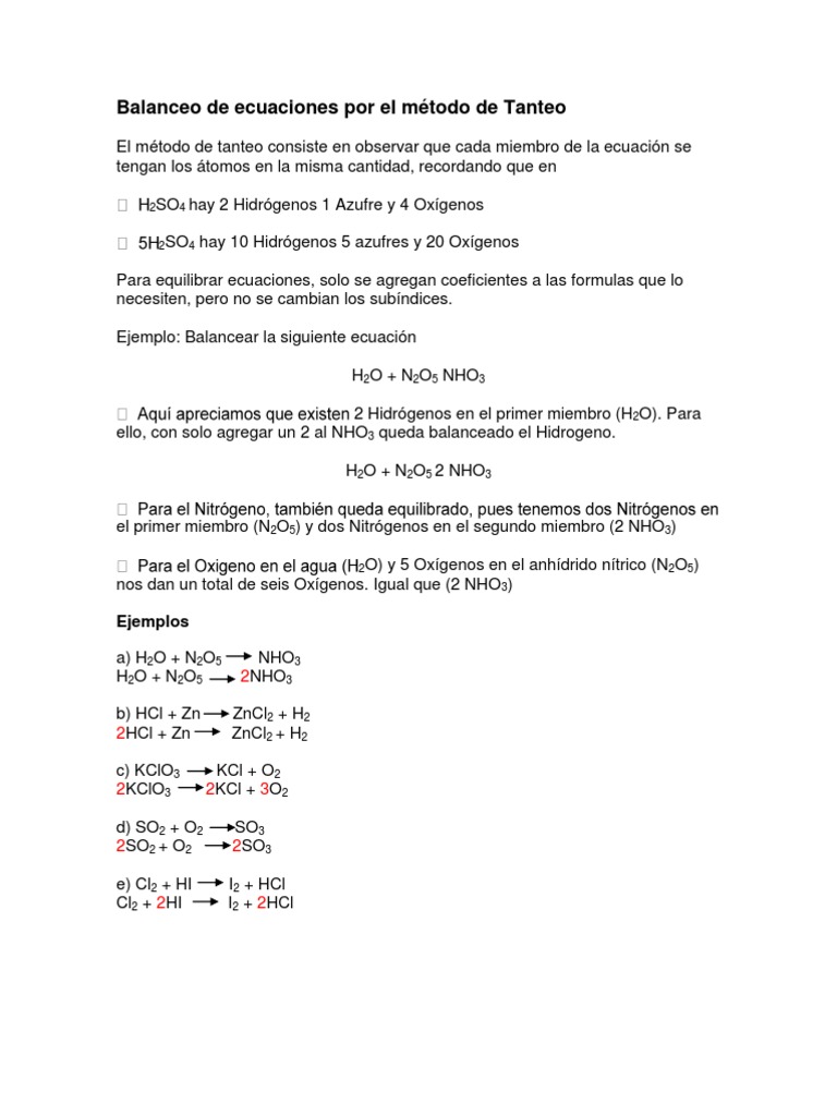 Balanceo de ecuaciones por el método de Tanteo | Redox | Sal (química)