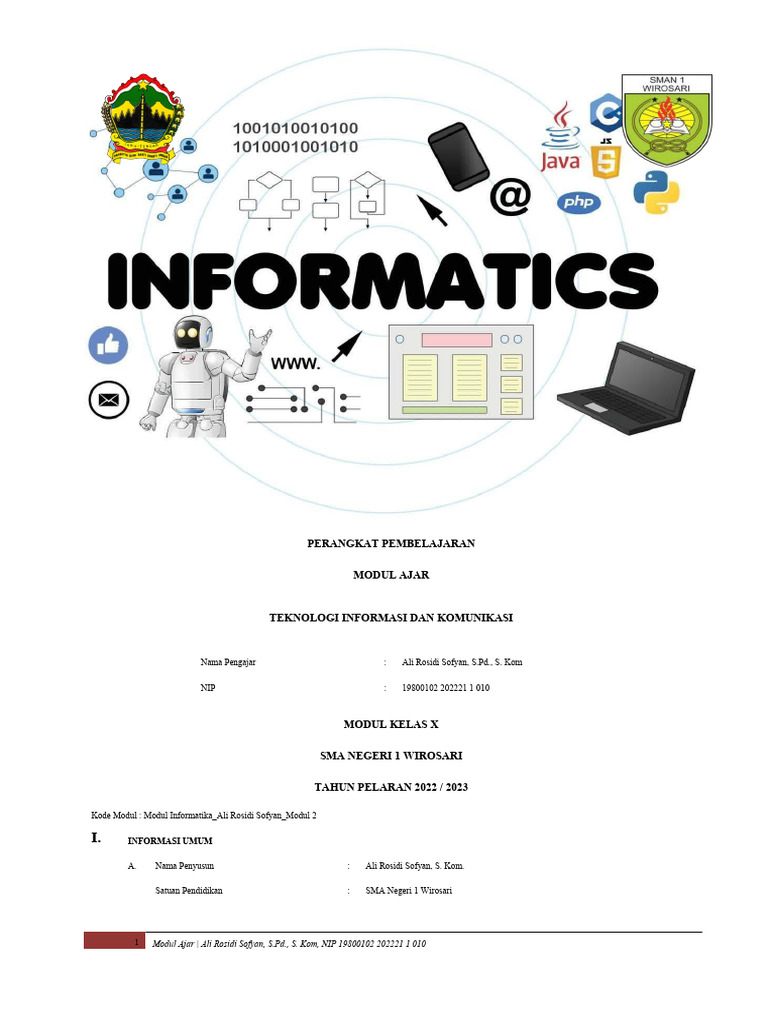 Modul Ajar Ganjil 2. TIK Ali Rosidi Sofyan, S.PD., S.Kom (Adhiwiyata Dan Berdiferensiasi) | PDF ...
