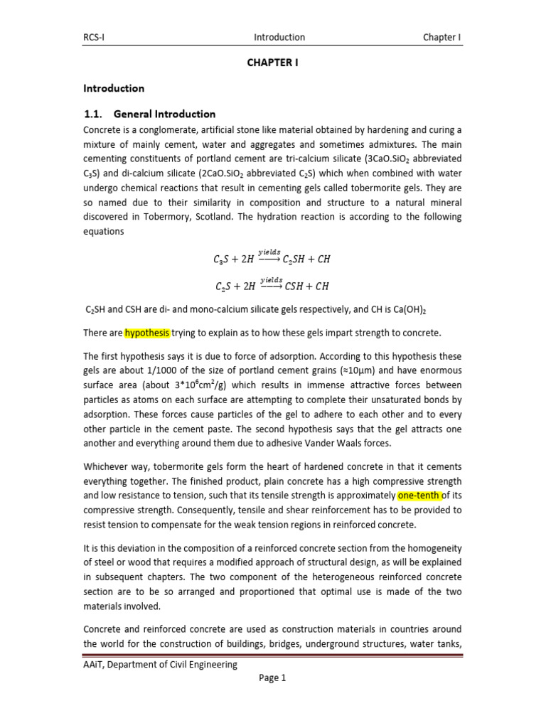 Chapter 1 | Download Free PDF | Concrete | Cement