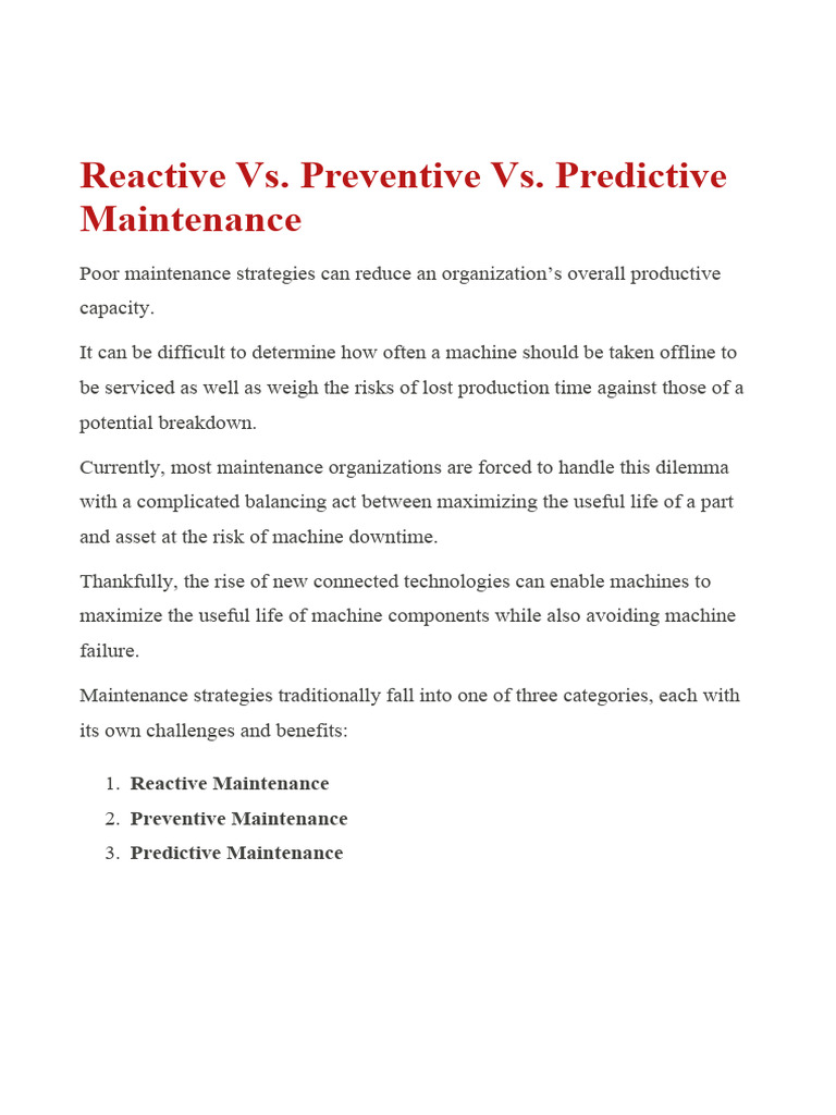 Reactive Vs Preventive - Notes | PDF | Computing | Systems Science