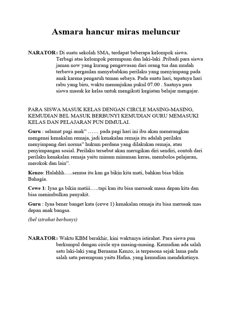 Asmara Hancur Miras Meluncur-1 | PDF