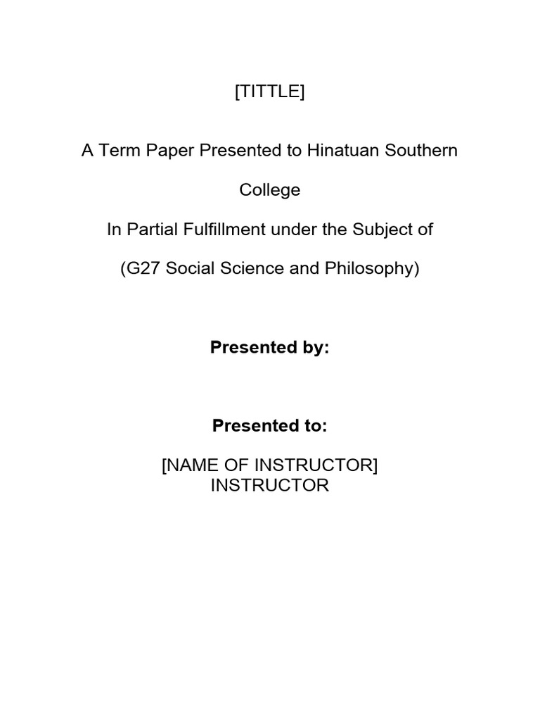 Term Paper Format | PDF | Philippines | Brand