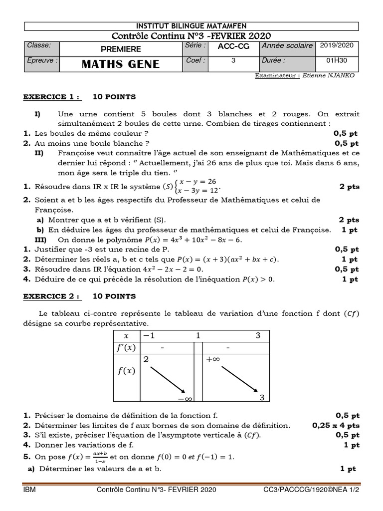 Contrôle Géométrique Continu 2020 | PDF | Concepts mathématiques ...