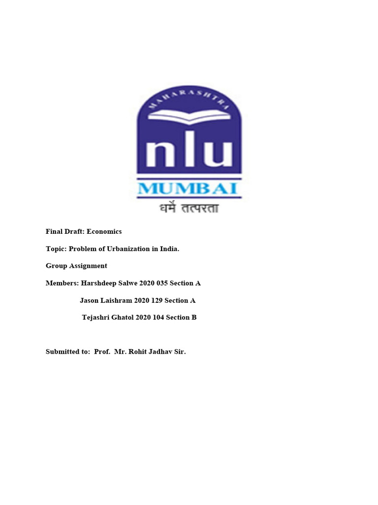 Final Draft 2020 035 2020 104 2020 129 | PDF | Urbanization | Slum