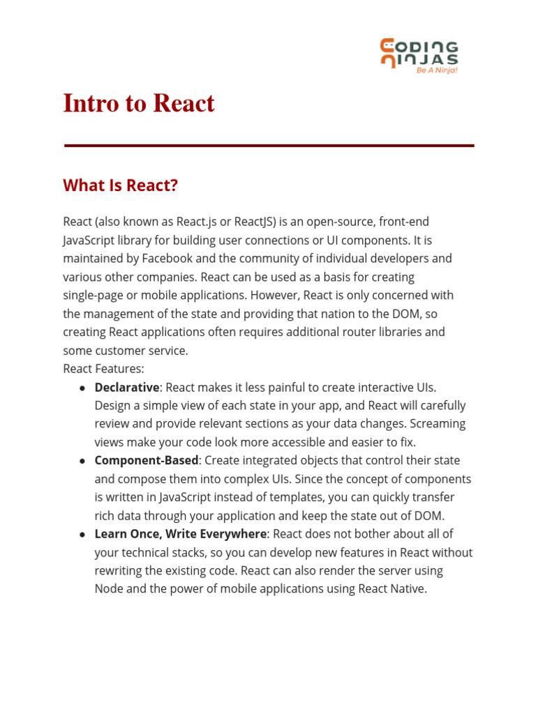 React Basics for Developers | PDF | Model–View–Controller | Software ...