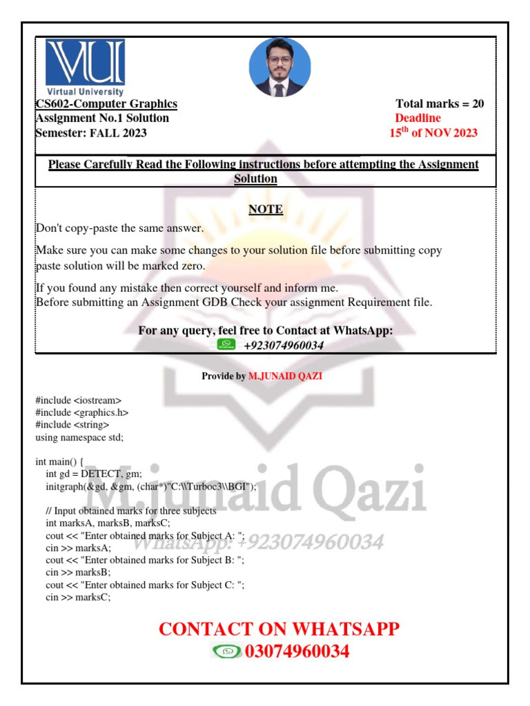 CS602-Assignment No.1 100% Accurate Solution by M.junaid Qazi | PDF | Computing | Computer ...