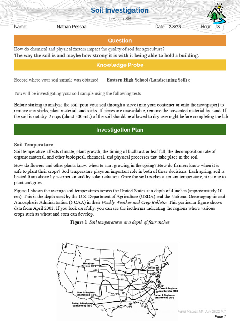 Student Handout Unit 2 Lesson 8B - Soil Investigation | PDF | Soil | Ph Student Handout Unit 2 Lesson 8B - Soil Investigation | PDF | Soil | Ph