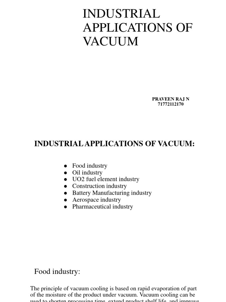 Industrial Applications of Vacuum | PDF | Vacuum | Building Insulation