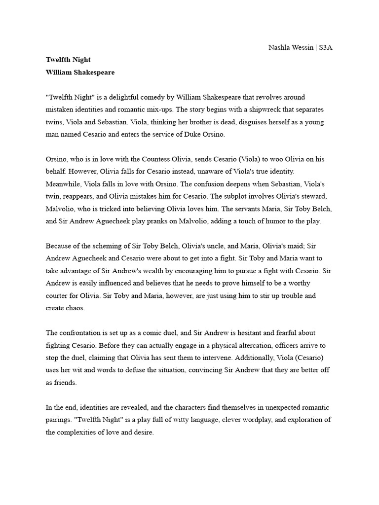 Twelfth Night | PDF