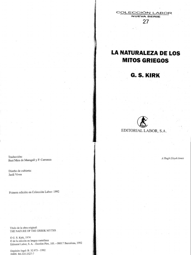 Kirk - La Naturaleza de Los Mitos Griegos | PDF
