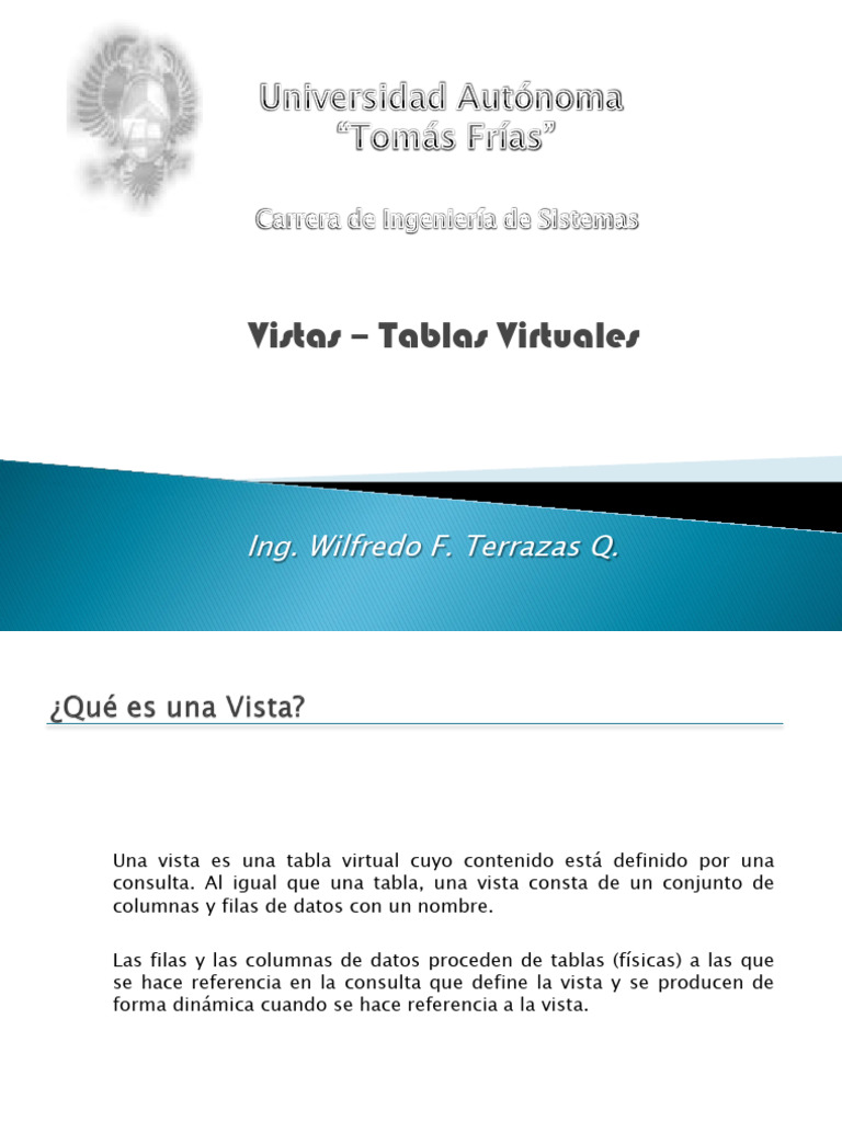 Vistas: Tablas Virtuales en SQL | PDF | Bases de datos | Informática