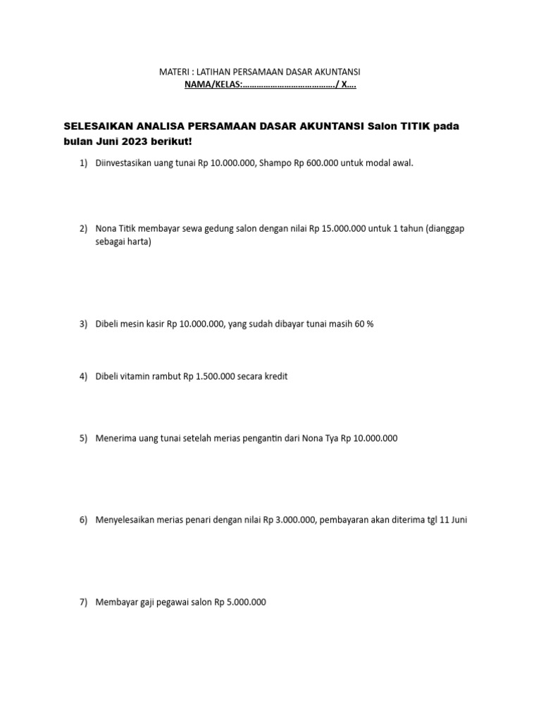 Soal Pda KLS X | PDF