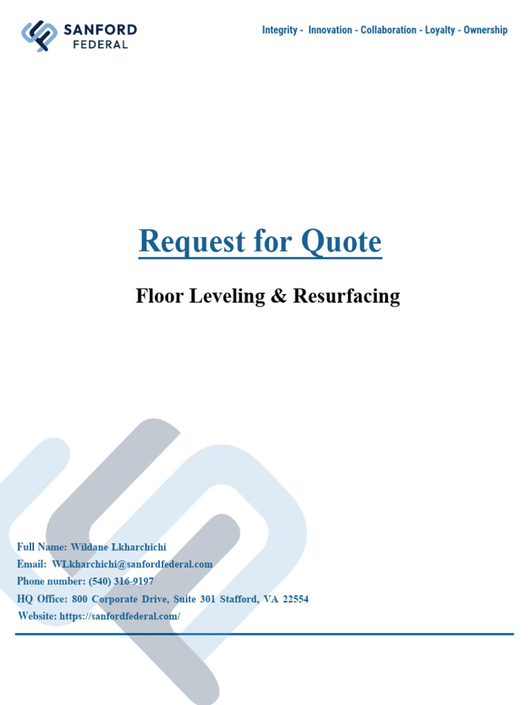 RFQ - Floor Leveling and Resurfacing | PDF | Waste | Flooring