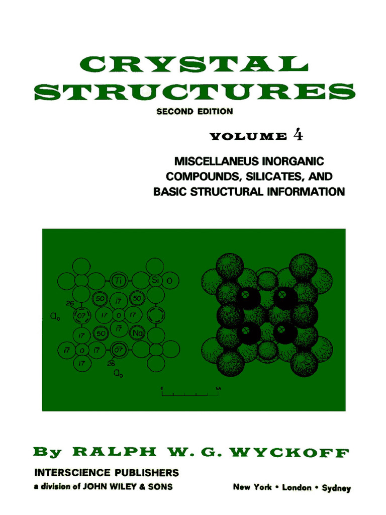 Ralph W. G. Wyckoff - Crystal Structures - Volume 4 (1968, Interscience ...