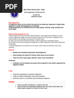 Worksheet On Microorganisms (GRADE 8 CBSE) | PDF