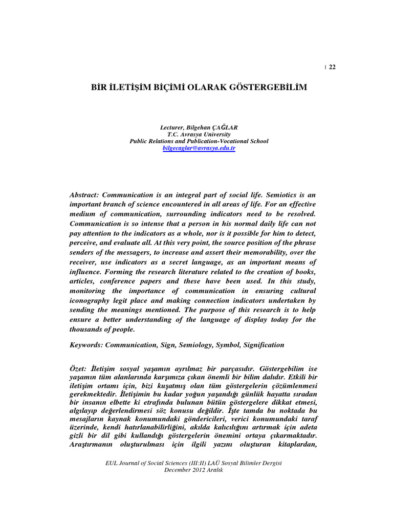 Bir Leti Im Bi Imi Olarak G Stergebilim[#84320]-71890 | PDF