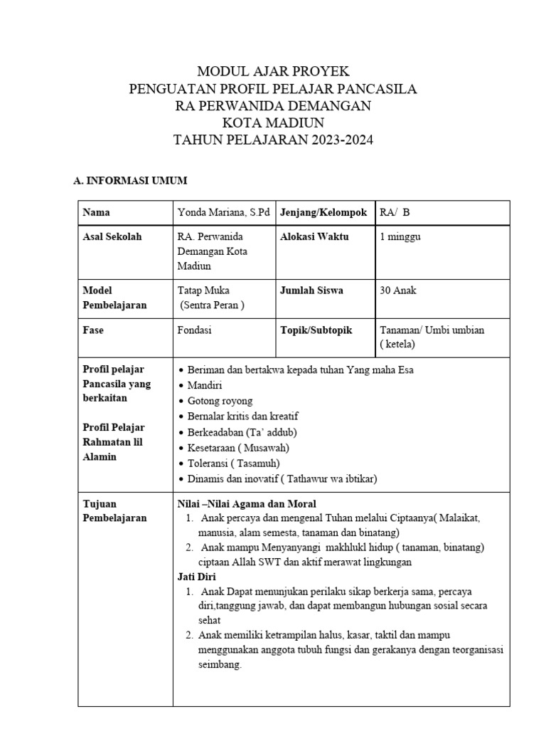 Modul Ajar Ra Best Praktice | PDF