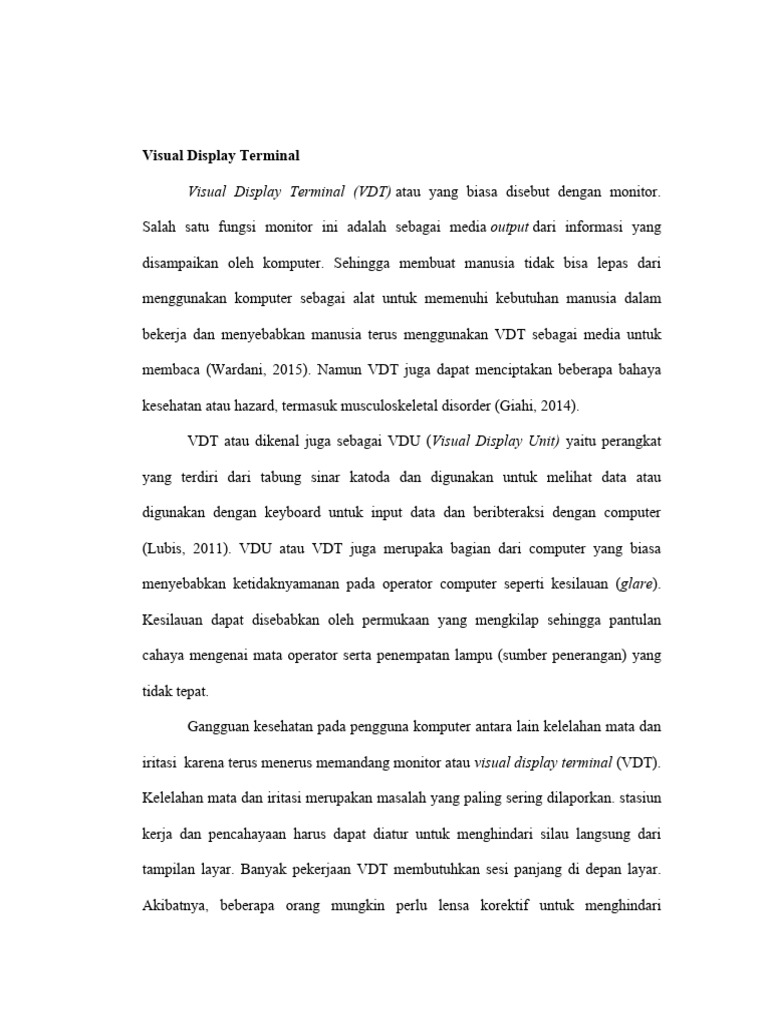 Visual Display Terminal | PDF