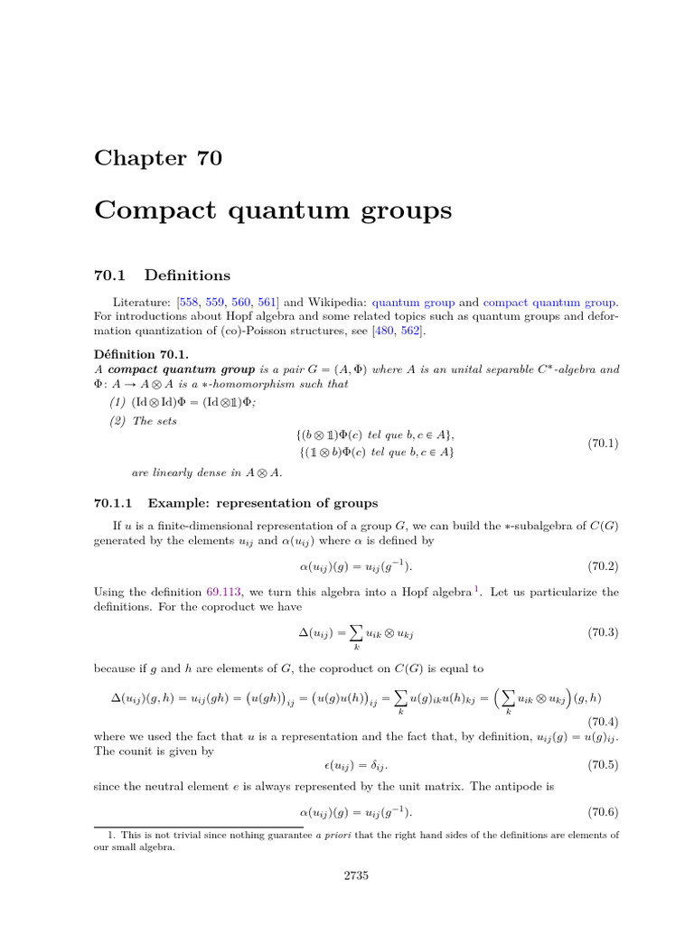 70 Compact Quantum Groups - Mazhe | PDF | Eigenvalues And Eigenvectors | Mathematical Physics