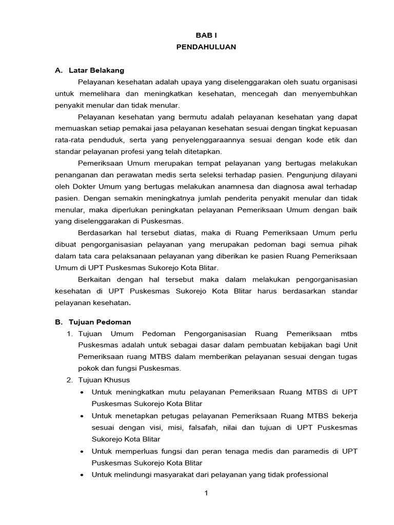 Pedoman Pengorganisasian Ruang Pemeriksaan MTBS 2023 | PDF
