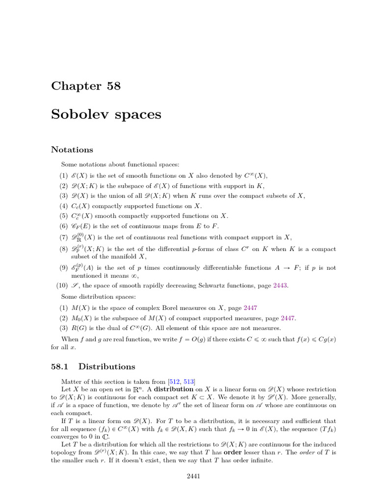 58 Sobolev Spaces Mazhe Pdf Distribution Mathematics Continuous Function