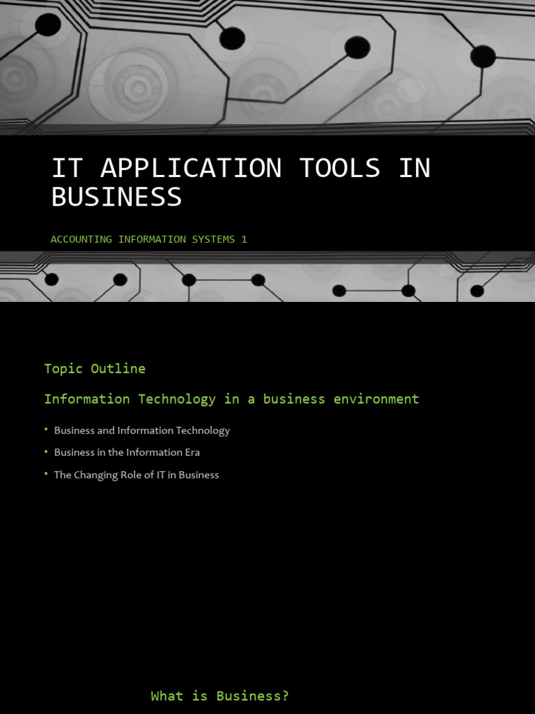 It Application Tools in Business Chapter 1 | PDF | Business | Information