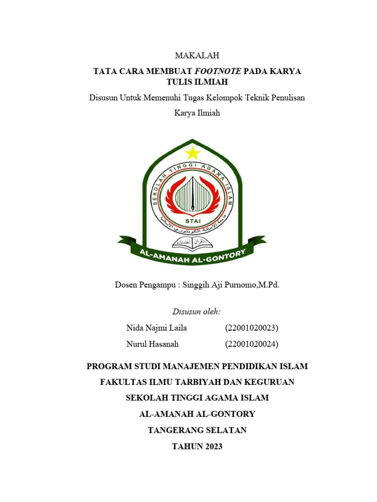 Makalah Teknik Penulisan Karya Ilmiah | PDF | Karier & Perkembangan ...