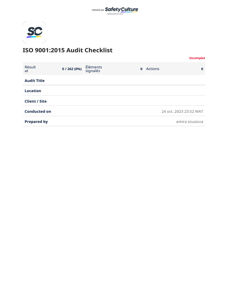 ISO 9001 2015 Audit Checklist | PDF | Quality Management System ...