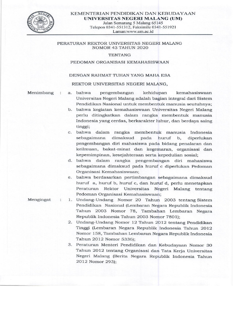 SK Peraturan Ormawa | PDF