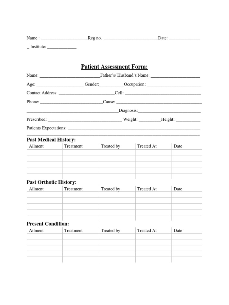 Assessment Form AFO N KAFO | PDF | Anatomical Terms Of Motion | Foot