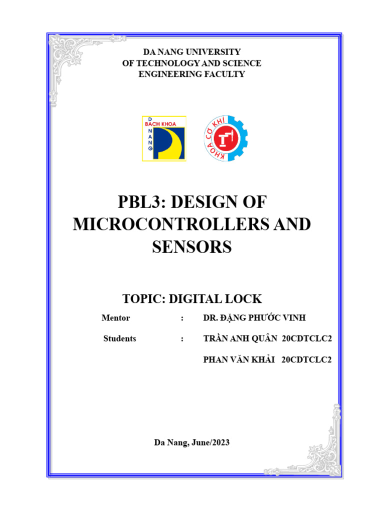 THUYẾT MINH PBL3 (BẢN CUỐI) | PDF | Analog To Digital Converter | Microcontroller