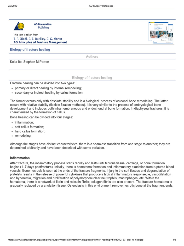 AO Surgery Reference | Download Free PDF | Bone | Healing