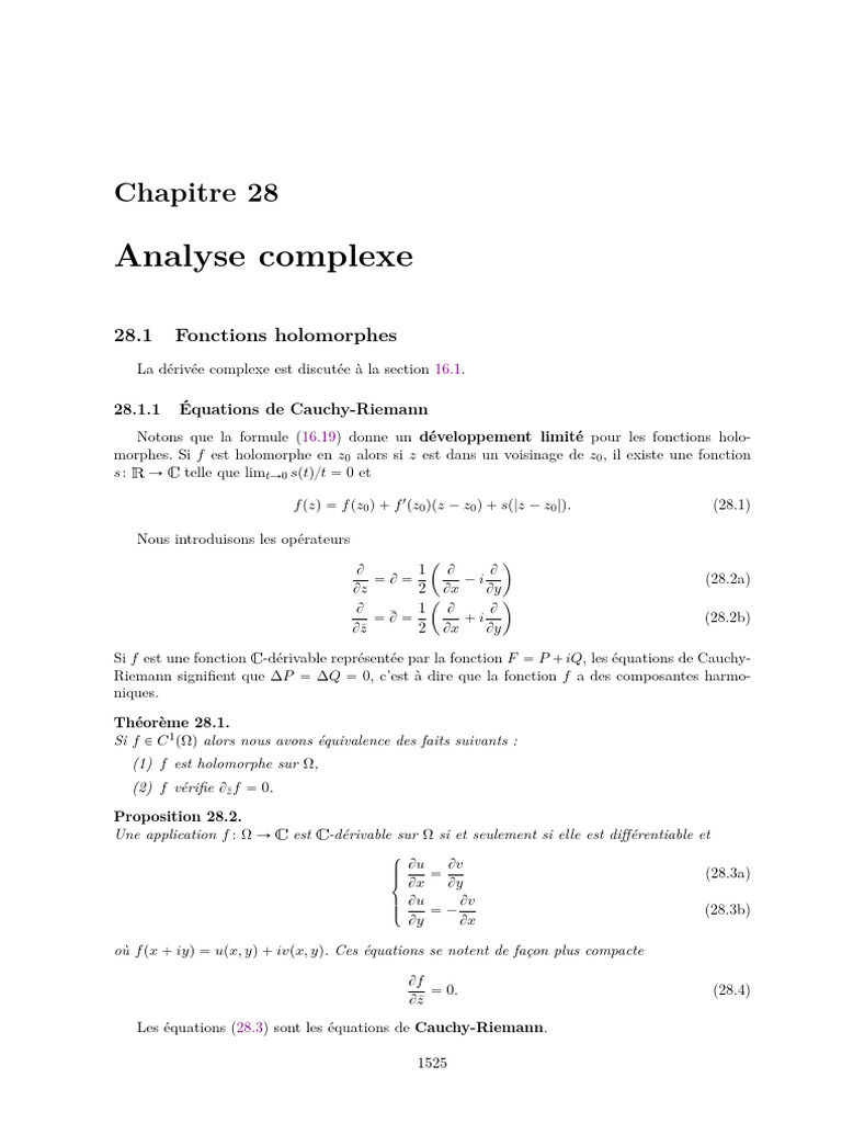 28 Analyse Complexe - Mazhe | PDF | Fonction holomorphe | Analyse complexe