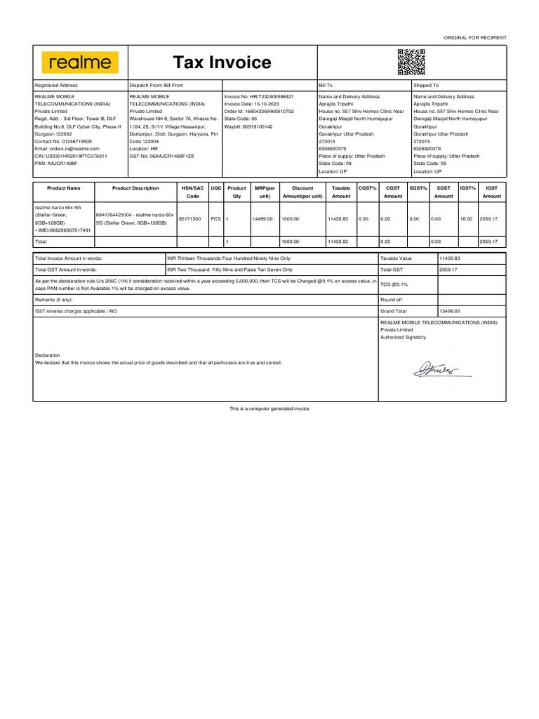 Tax Invoice | PDF | Government | Economies