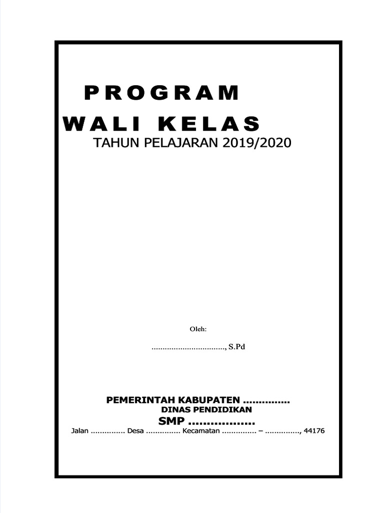 PDF Program Kerja Wali Kelas SMP Compress | PDF