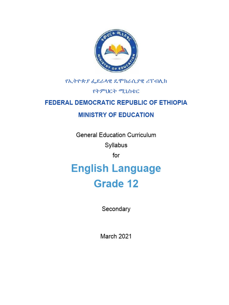 Grade 12 English Language Syllabus | PDF | Learning | Curriculum
