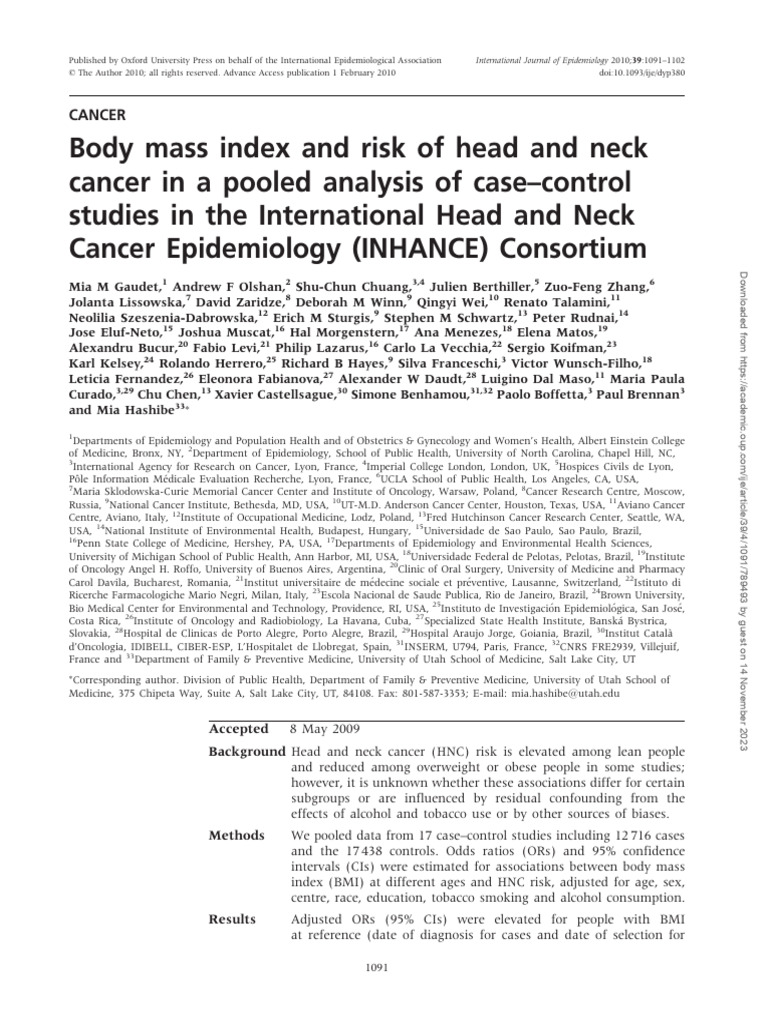 Case Control UTS | PDF | Body Mass Index | Obesity
