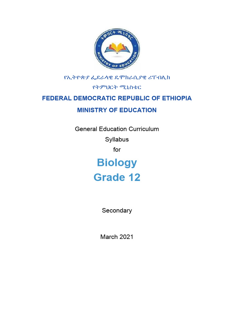 12 Biology Syllabus G12 (26 09 2021) | PDF